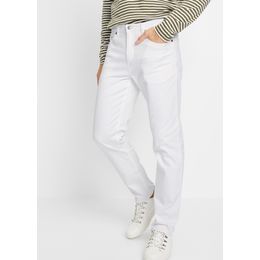 bonprix Classic-Fit-Jeans Tapered, wei&szlig;, Gr.60, Modische Stretch-Jeans mit leicht erh&ouml;hter Leibh&ouml;he und dezentem Stone-Washed-Effekt, 97% Baumwolle