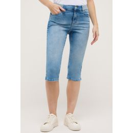 Caprijeans Angels "ANACAPRI SPORTY", Damen, Gr. 38, N-Gr, heaven blau random used, Denim/Jeans, Obermaterial: 89% Baumwolle, 8% Polyester, 3% Elasthan, slim fit 3/4-L&auml;nge, Jeans, mit Dehnbund