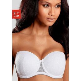 Schalen-BH Nuance, Damen, Gr. 100, Cup E, wei&szlig;, Spitze, Obermaterial: 61% Polyester, 34% Polyamid, 5% Elasthan, BHs Schalen-BH, mit B&uuml;gel & abnehmbaren, transparenten Tr&auml;gern&ndash; auch f&uuml;r gro&szlig;e Gr&ouml;&szlig;en, Topseller
