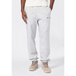 Jogginghose Champion "ICONS Fleece Elastic Cuff Pants", Herren, Gr. L, N-Gr, noxm, Obermaterial: 70% Baumwolle, 30% Polyester, Hosen Jogginghose, mit elastischen B&uuml;ndchen, sportlicher Stil