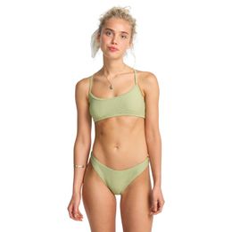Bade-Shirt Billabong "Tanlines Lace Up", Damen, Gr. L, Cup B, gr&uuml;n (avocado), Obermaterial: 91% Polyester, 9% Elasthan;, Bikini-Oberteile