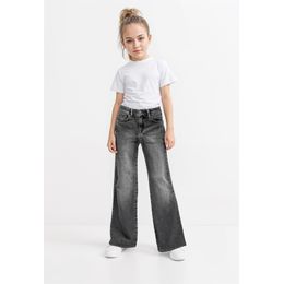 Weite Jeans Cars Jeans "Jeans Veronique", M&auml;dchen, Gr. 16 (176), N-Gr, schwarz, Denim/Jeans, Obermaterial: 98% Baumwolle, 2% Elasthan, Abriebeffekte, ausgestellt normal, Jeans, im 5-Pocket Stil