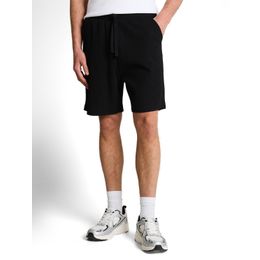 Relaxshorts Tom Tailor Denim, Herren, Gr. L, N-Gr, schwarz, Web, Obermaterial: 60% Baumwolle, 40% Polyester, unifarben, normal kurz, Hosen, in Struktur-Optik