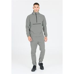Trainingsjacke Virtus "Jayson", Herren, Gr. M, grau (hellgrau), 88% Polyamid, 12% Elasthan, unifarben, normal, hoch geschlossener Ausschnitt, Jacken Trainingsjacke, Im Anorak-Design mit Stretchfunktion