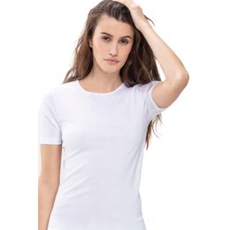 T-Shirt Mey "Noblesse", Damen, Gr. 38, wei&szlig;, Feinripp, Obermaterial: 100% Baumwolle, schmal h&uuml;ftbedeckend, Rundhals, Shirts T-Shirt, ohne auftragende Seitenn&auml;hte, Topseller