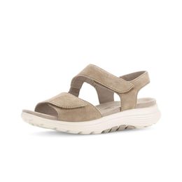 Trekkingsandale Gabor "Trekkingsandale", Damen, Gr. 38, beige, Schuhe