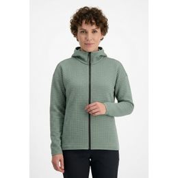 Fleecejacke Jack Wolfskin "MOGARI HOODED FZ W", Damen, Gr. XL (46), gr&uuml;n zinnia, Fleece, Obermaterial: 95% Polyester, 5% Elasthan. Futter: 100% Polyester, Strukturmuster, unifarben, Basic h&uuml;ftbedeckend, elastischer Bund, Jacken Fleecejacke, atmungsaktiv, leicht, &Uuml;bergangsjacke, Waffel-Optik