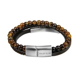 Armband PHILIPP BLANC "PBA05RS", schwarz braun, Armb&auml;nder, Herren, 21cm, Leder, Armband