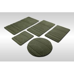 Badematte Wecon Home "Marc", kiefern gr&uuml;n, H:25mm, Oberfl&auml;che: 100% Polyester, Badematten, Badematte, Badteppich, Hoch-Tief-Linien, weich, rutschhemmend, waschbar, getuftet
