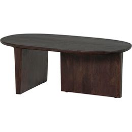 Couchtisch Woood "Seam mit Massivmangoholz und organischem Beindesign 110x60x40 cm", walnuss, B:110cm H:40cm T:60cm, Tische, Couchtisch, Tischblattdicke 2,5 cm, konische Beine von 7 cm, Tragkraft 40 kg