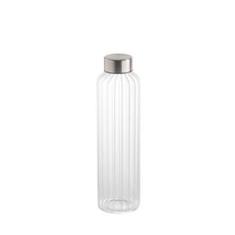 Trinkflasche APS "EVERLINE", transparent, H:23cm, Edelstahl, Glas, Trinkflaschen, Trinkflasche, Schraubverschluss, aus 18/8 Edelstahl