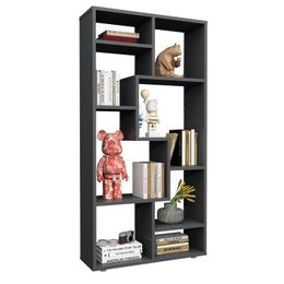 Standregal Vcm "Holz Stand Regal Raumteiler B&uuml;cherregal Lanisa M", schwarz (anthrazit), B:58cm T:20cm, Regale, Standregal