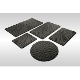 Badematte Wecon Home "Fiete", anthrazit grau, H:25mm, Oberfl&auml;che: 100% Polyester, Badematten, Badematte, Badteppich, Hoch-Tief-Effekt, weich, rutschhemmend, waschbar, getuftet