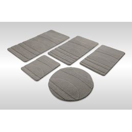 Badematte Wecon Home "Marc", basalt grau, H:25mm, Oberfl&auml;che: 100% Polyester, Badematten, Badematte, Badteppich, Hoch-Tief-Linien, weich, rutschhemmend, waschbar, getuftet
