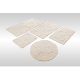 Badematte Wecon Home "Davie", creme wei&szlig;, H:25mm, Oberfl&auml;che: 100% Polyester, Badematten, Badematte, Badteppich, Hoch-Tief-Effekt, weich, rutschhemmend, waschbar, getuftet
