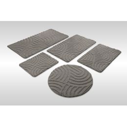Badematte Wecon Home "Fiete", basalt grau, H:25mm, Oberfl&auml;che: 100% Polyester, Badematten, Badematte, Badteppich, Hoch-Tief-Effekt, weich, rutschhemmend, waschbar, getuftet