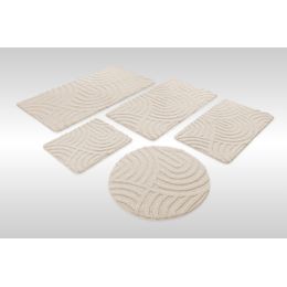 Badematte Wecon Home "Fiete", creme wei&szlig;, H:25mm, Oberfl&auml;che: 100% Polyester, Badematten, Badematte, Badteppich, Hoch-Tief-Effekt, weich, rutschhemmend, waschbar, getuftet