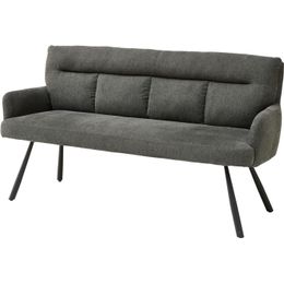 Polsterbank Stolkom "Sofia Polsterbank B/H/T 180x93x69 cm", grau, schwarz matt, schwarz matt, B:170cm H:93cm T:69cm, Polyester, Sitzb&auml;nke, Polsterbank, Breite 180cm, Federkern im Sitz