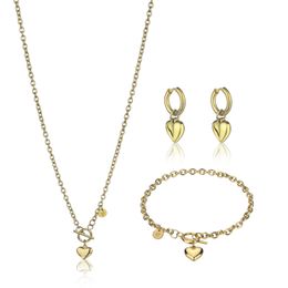Ohrring und Ketten Set MARC LAUDER "MS008G", gold, Schmuck_Sets, Damen, 46cm/19.5cm, Edelstahl, 46cm/19.5cm