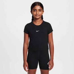 Sweatshirt Nike Sportswear "G NSW TEE SS SLIM MOD CROP", M&auml;dchen, Gr. XL, schwarz, Obermaterial: 48% Modal, 46% Baumwolle, 6% Elasthan, Sweatshirts Sweatshirt, f&uuml;r Jugendliche, sportlich, schmal geschnitten