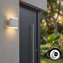 hofstein Gamas Au&szlig;enwandleuchte LED Wei&szlig;, 1-flammig