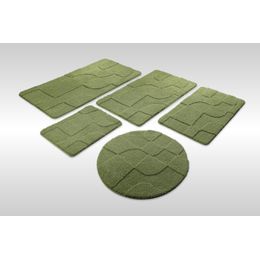 Badematte Wecon Home "Davie", reseda gr&uuml;n, H:25mm, Oberfl&auml;che: 100% Polyester, Badematten, Badematte, Badteppich, Hoch-Tief-Effekt, weich, rutschhemmend, waschbar, getuftet