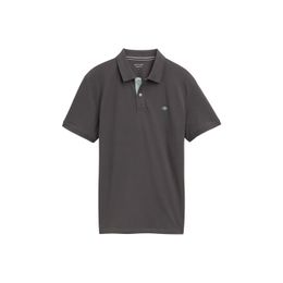 Poloshirt Tom Tailor "Poloshirt Basic Polo With Contrast 1er Pack", Herren, Gr. M, grau, Obermaterial: 100% Baumwolle CO., Shirts