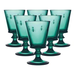 Wei&szlig;weinglas LA ROCH&Egrave;RE FRANCE "Weingl&auml;ser Biene Abeille 240 ml 6er Set", gr&uuml;n (smaragdgr&uuml;n), B:8,5cm H:14,1cm &Oslash;:8,5cm, Glas, Trinkgef&auml;&szlig;e, Wei&szlig;weinglas, Sp&uuml;lmaschinengeeignet
