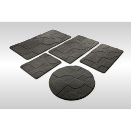 Badematte Wecon Home "Davie", anthrazit grau, H:25mm, Oberfl&auml;che: 100% Polyester, Badematten, Badematte, Badteppich, Hoch-Tief-Effekt, weich, rutschhemmend, waschbar, getuftet