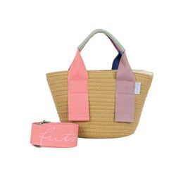 Schultertasche Fritzi aus Preussen "Happy Summer Cross", Damen, Gr. B/H/T: 7cm x 11cm x 20cm, beige, rot, Polypropylen, mehrfarbig, Taschen Schultertasche, mit bequemem Webbing-Gurt