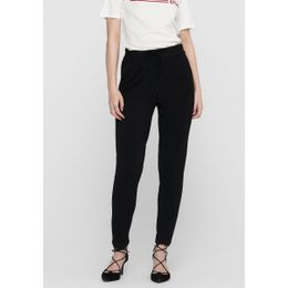 Jogger Pants Only "ONLPOPTRASH &ndash; Joggerhose mit Tunnelzugbund und Stretch", Damen, Gr. XS (34), L&auml;nge 30, schwarz, Milano Rib, Obermaterial: 63% Viskose (LENZING&trade; ECOVERO&trade;), 32% Nylon, 5% Elasthan, gerade, unten schmal kn&ouml;chellang, Hosen, casual, Milano Rib, regular fit, Viskosemischung