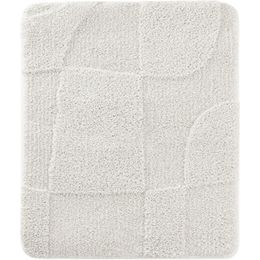 Badematte Wecon Home "Davie", wei&szlig;, H:25mm, Oberfl&auml;che: 100% Polyester, Badematten, Badematte, Badteppich, Hoch-Tief-Effekt, weich, rutschhemmend, waschbar, getuftet