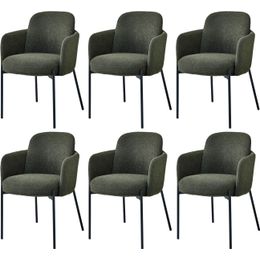 Armlehnstuhl Stolkom "Flora BxHxT 61x84x63 cm", gr&uuml;n, schwarz matt, schwarz matt, gr&uuml;n, B:61cm H:84cm T:63cm, Metall, Polyester, St&uuml;hle, Armlehnstuhl, Breite 61cm, Federkern im Sitz
