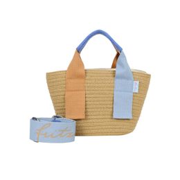 Schultertasche Fritzi aus Preussen "Happy Summer Cross", Damen, Gr. B/H/T: 7cm x 11cm x 20cm, beige, dunkelblau, Polypropylen, mehrfarbig, Taschen Schultertasche, mit bequemem Webbing-Gurt