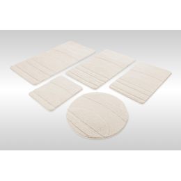 Badematte Wecon Home "Marc", creme wei&szlig;, H:25mm, Oberfl&auml;che: 100% Polyester, Badematten, Badematte, Badteppich, Hoch-Tief-Linien, weich, rutschhemmend, waschbar, getuftet