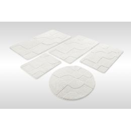 Badematte Wecon Home "Davie", wei&szlig;, H:25mm, Oberfl&auml;che: 100% Polyester, Badematten, Badematte, Badteppich, Hoch-Tief-Effekt, weich, rutschhemmend, waschbar, getuftet