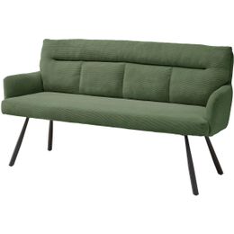 Polsterbank Stolkom "Sofia Polsterbank B/H/T 180x93x69 cm", cord gr&uuml;n, schwarz matt, schwarz matt, B:170cm H:93cm T:69cm, Polyester, Sitzb&auml;nke, Polsterbank, Breite 180cm, Federkern im Sitz