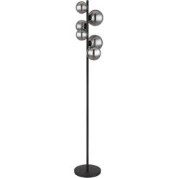Globo LIGHTING LED Stehlampe "RIHA", schwarz (schwarz matt), 6, &Oslash; 28,5cm H: 155cm, 1 Stk., Leuchten, Stehleuchte, Glas, Design Leuchte, Wohnzimmer, LED Stehlampe