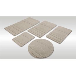 Badematte Wecon Home "Marc", seiden grau, H:25mm, Oberfl&auml;che: 100% Polyester, Badematten, Badematte, Badteppich, Hoch-Tief-Linien, weich, rutschhemmend, waschbar, getuftet