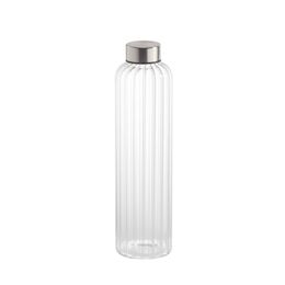 Trinkflasche APS "EVERLINE", transparent, H:26cm, Edelstahl, Glas, Trinkflaschen, Trinkflasche, Schraubverschluss, aus 18/8 Edelstahl