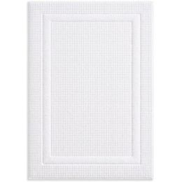 Badematte Egeria "LIVA", wei&szlig;, H:5mm, Baumwolle, Badematten, Badematte, 50x80 cm, Waffelpiqu&eacute; Struktur