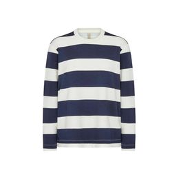 Strickpullover soyaconcept "Soya Concept Sweater SC-BARNI", Damen, Gr. L, 6910c navy combi, Obermaterial: 48% Modal, 48% Polyester, 4% Elasthan, Pullover Strickpullover