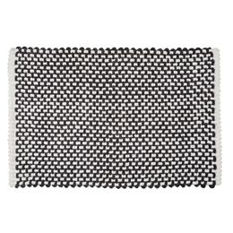 Badematte Wenko "Covelo", schwarz-wei&szlig; (grau), H:20mm, Materialmix, Badematten, Badematte, mit Webstruktur, fusselfrei, hohe Feuchtigkeitsaufnahme