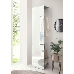 Garderobenschrank Home Affaire "GiRON/CiTY, Schrank mit Spiegelfront, moderner Kleiderschrank", gr&uuml;n (gr&uuml;n aloe), B:50cm H:200cm T:30cm, FSC-zertifizierter Holzwerkstoff, Schr&auml;nke, Garderobenschrank, mit Kleiderstange, modernes Design, beidseitig ge&ouml;ffnet, 50 cm breit