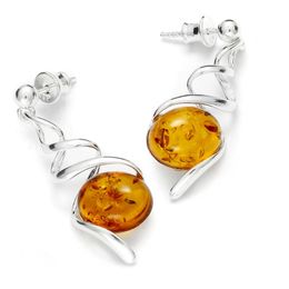 Paar Ohrh&auml;nger OSTSEE-SCHMUCK "- Noemi - Silber 925/000 - Bernstein" Gr. 36, silber (silber 925, silberfarben, wei&szlig;), Ohrringe, Damen, Silber 925 (Sterlingsilber)