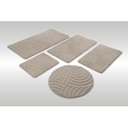 Badematte Wecon Home "Fiete", seiden grau, H:25mm, Oberfl&auml;che: 100% Polyester, Badematten, Badematte, Badteppich, Hoch-Tief-Effekt, weich, rutschhemmend, waschbar, getuftet