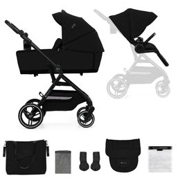 Kombi-Kinderwagen Kinderkraft "YOXI 2IN1", Kinder, pure schwarz, Aluminium, Kinderwagen