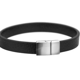 Armband MARC LAUDER "MBA04BS", schwarz, Armb&auml;nder, Herren, 21cm, Leder, Armband