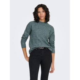 Strickpullover Only "ONLCAMILLA O-NECK L/S PULLOVER KNT", Damen, Gr. S, gr&uuml;n (balsam gr&uuml;n detail:melange), Strick, Obermaterial: 74% Polyacryl, 24% Polyester, 2% Elasthan, meliert, unifarben, regular fit normal, Rundhals, Rippb&uuml;ndchen, Pullover Strickpullover, Materialmix, regular fit