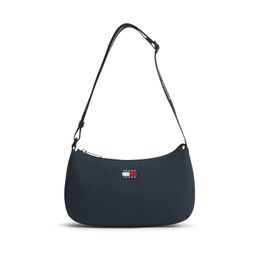 Schultertasche Tommy Jeans "TJW ESS DAILY SHOULDER BAG", Damen, Gr. B/H/T: 27cm x 15cm x 8,5cm, dunkelblau, Textil, Taschen Schultertasche, Damen Handtasche, Umh&auml;ngetasche mit Logoschriftzug auf dem Riemen